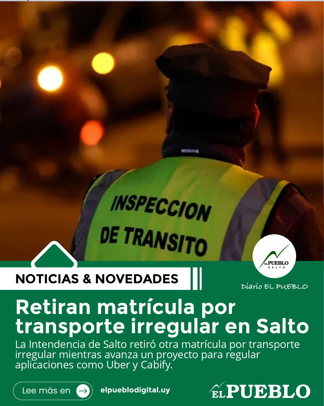 Retiran matrícula por transporte irregular en Salto