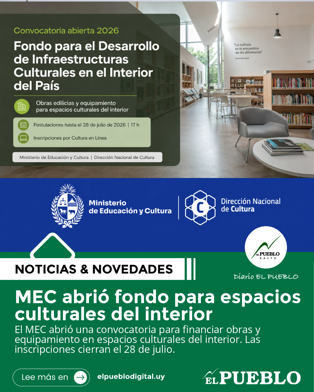 MEC abrió fondo para espacios culturales del interior